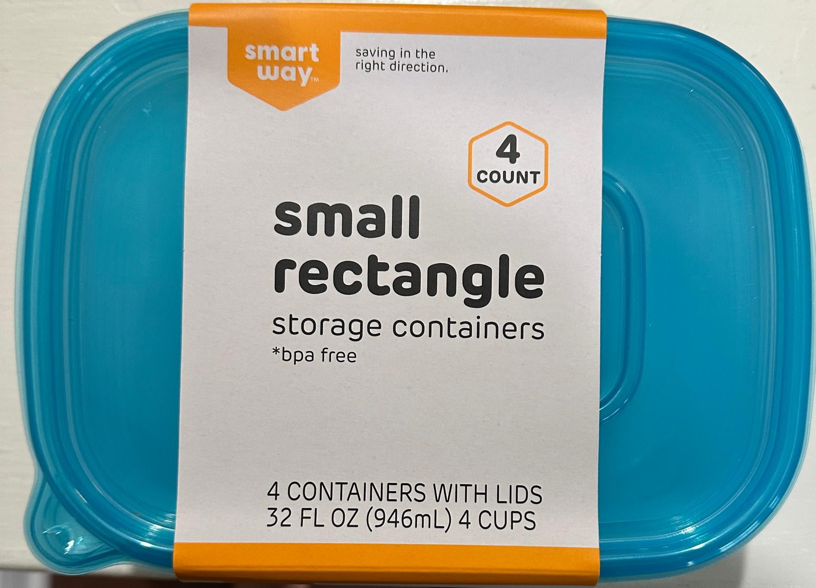 SMALL RECTANGLE STORAGE CONTAINERS (4CONTAINERS WITH LIDS) - Walmart.com
