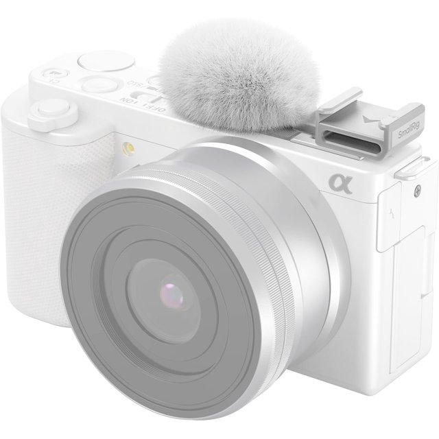 SMALLRIG Cold Shoe Adapter with Furry Windscreen（White） for Sony ZV ...