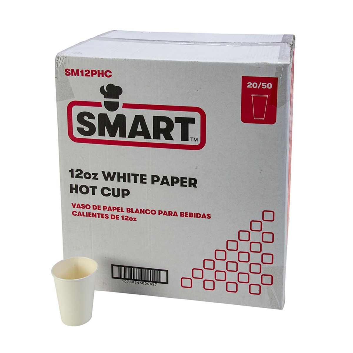 SMART 12 oz White Hot Cups, SM12PHC, Paper | 1000/Case - Walmart.com