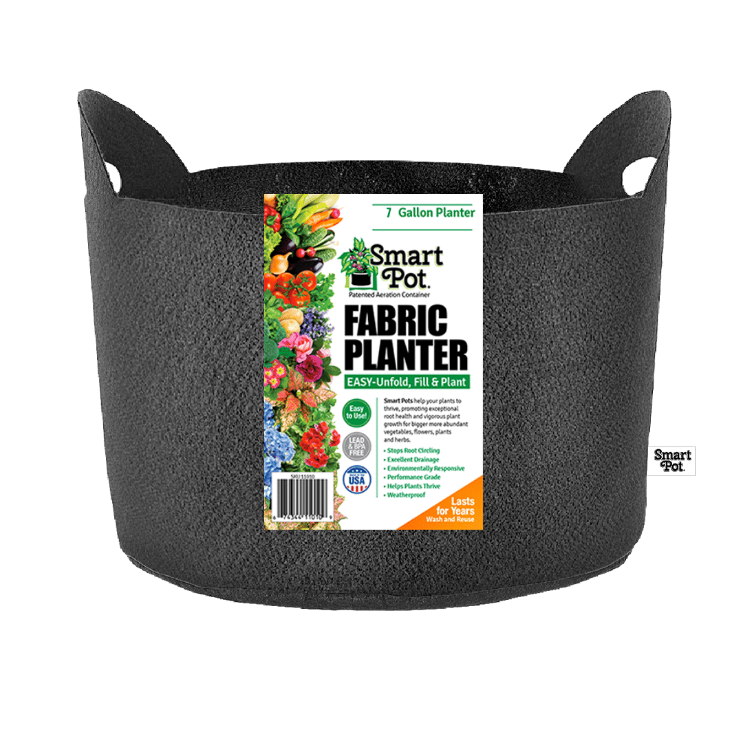 SMART POT 7 Gallon Fabric Grow Bag w/cut handles - Black - Walmart.com