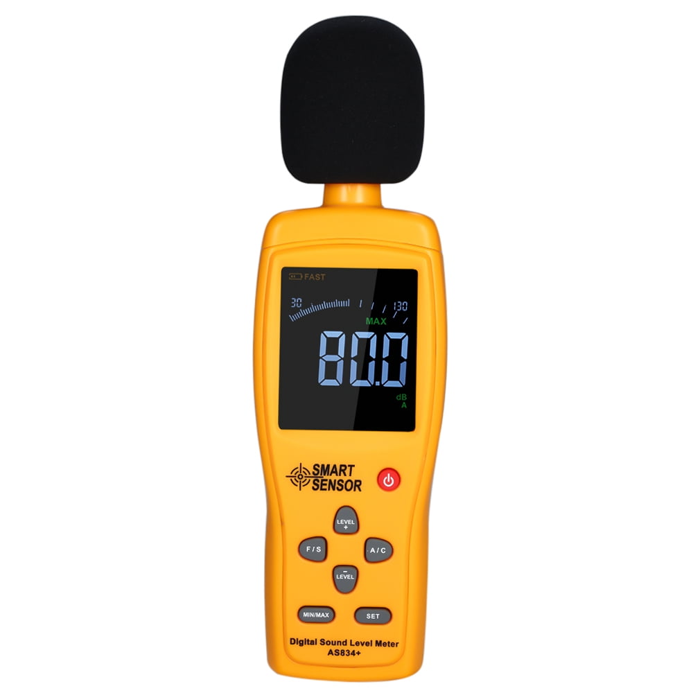 SMART SENSOR AS834+ Digital Sound Level Meter Digital Noisemeter LCD ...