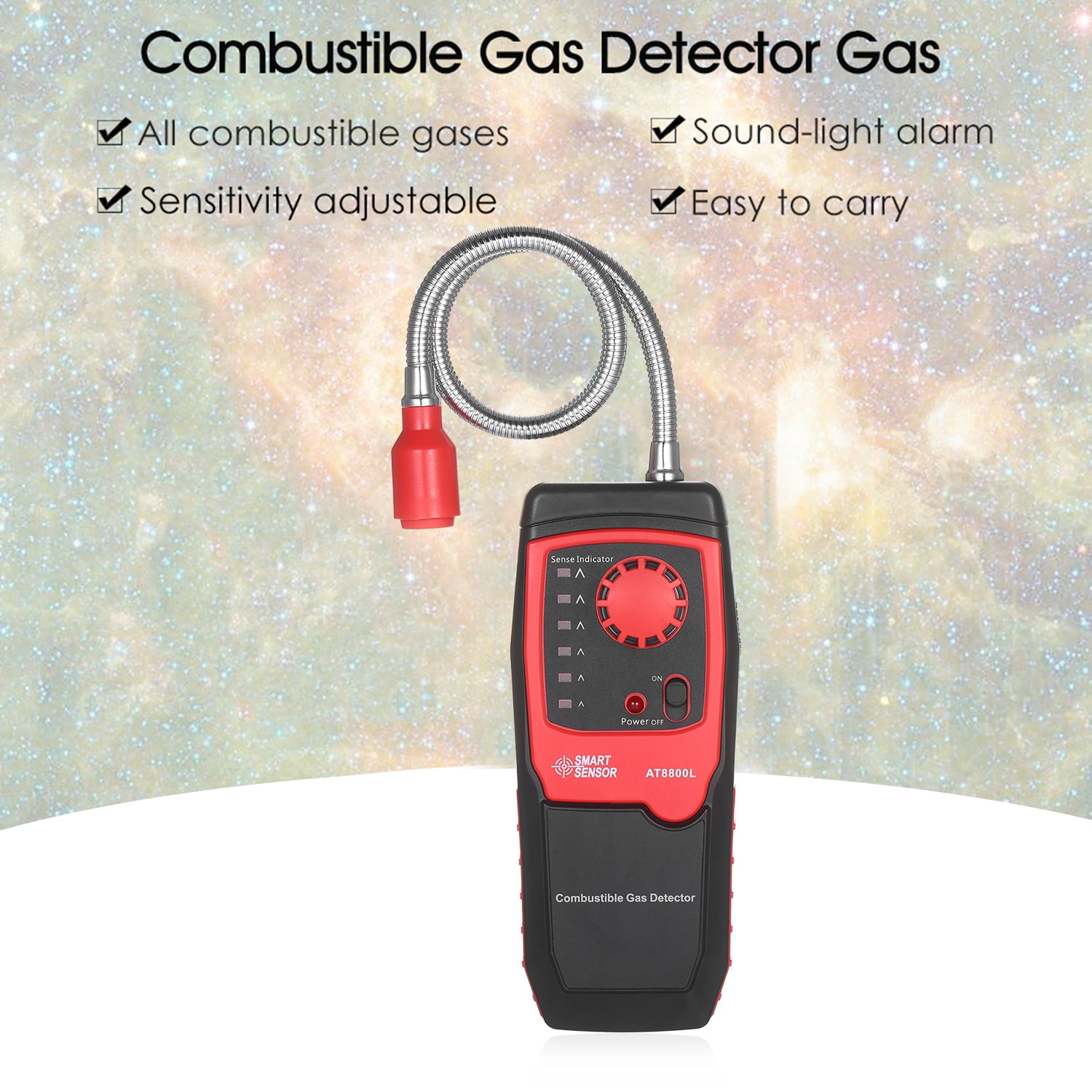 SMART SENSOR Tester,Alarm Sensitive Adjustable Combustible Tester Meter ...