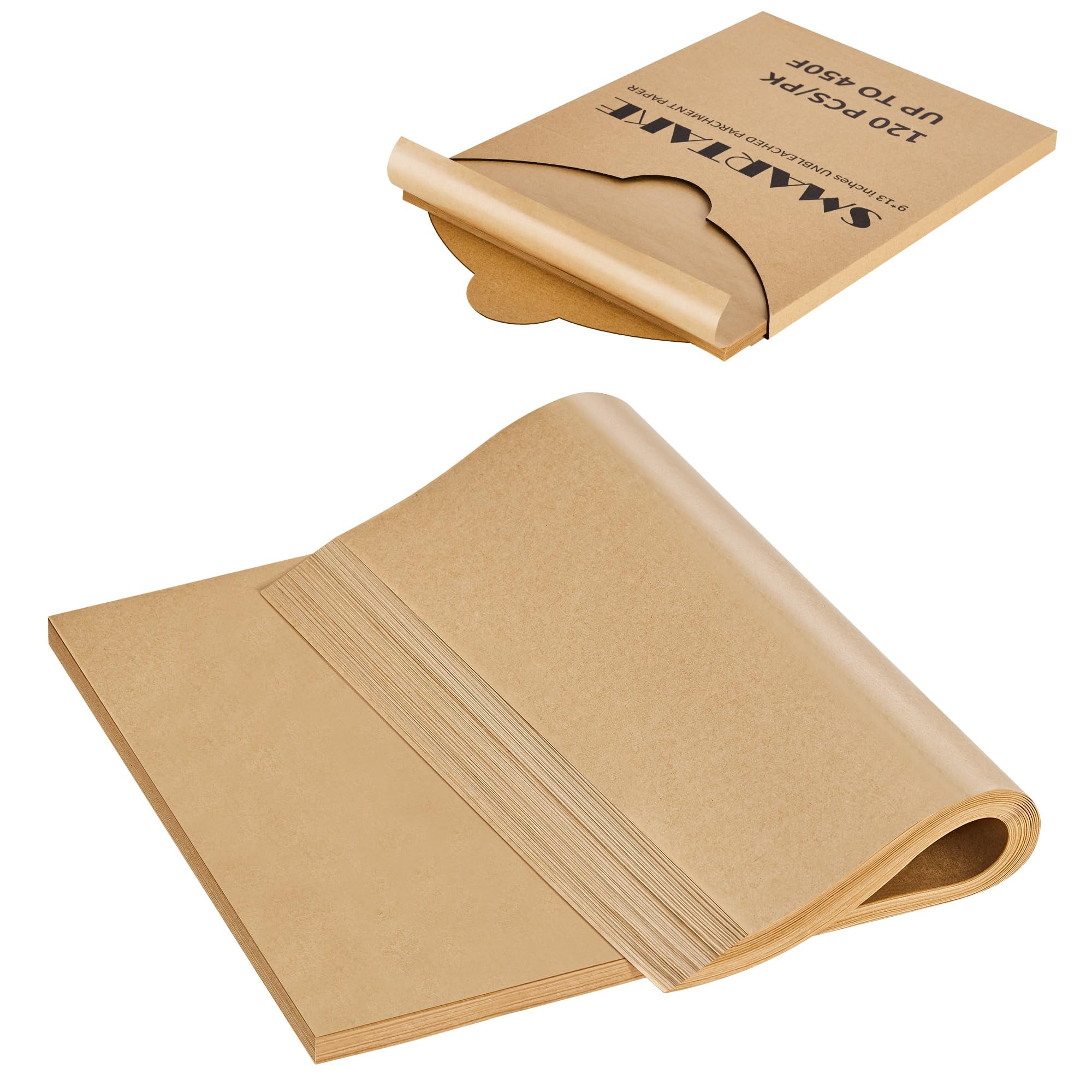 SMARTAKE 120Pcs Parchment Paper BCF26 Sheets, 9x13 Inch Pre-Cut ...