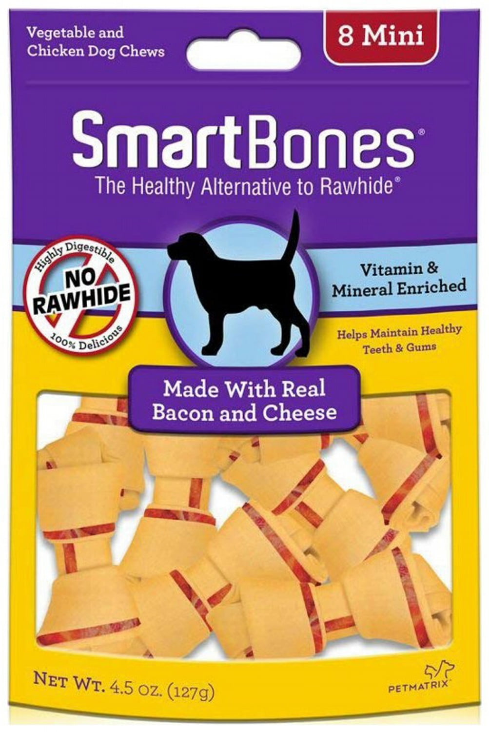 SmartBones Dog Chews Bacon & Cheese, Mini 8ct - Walmart.com