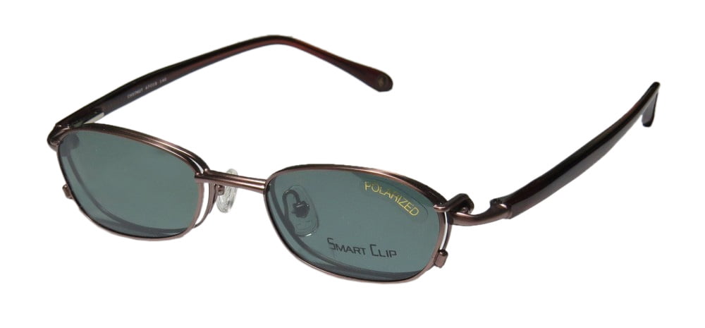 SMARTCLIP 244 EYEGLASS FRAME/GLASSES WITH POLARIZED SUNGLASS CLIP-ON ...