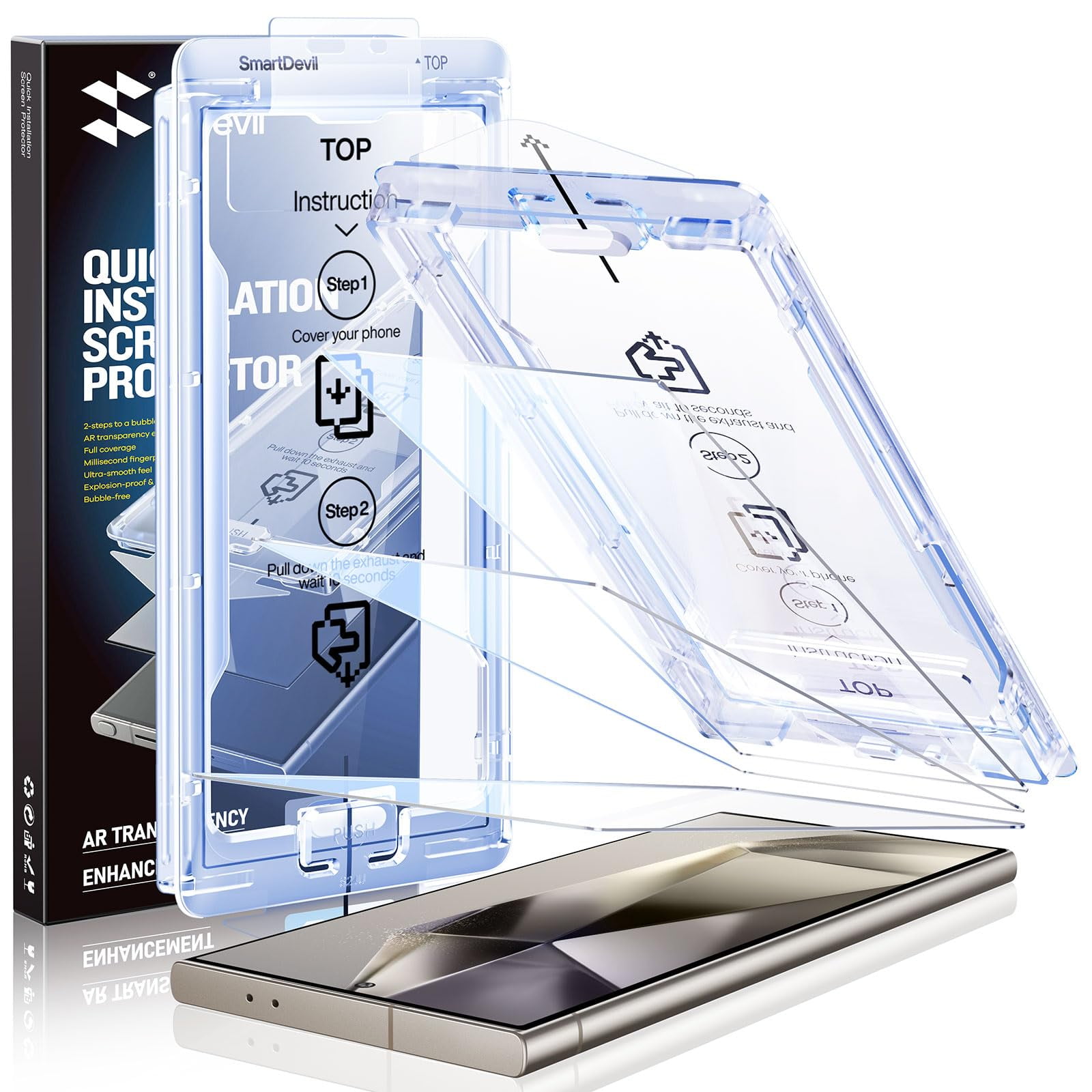 SMARTDEVIL [3 Pack for Samsung Galaxy S24 Ultra Screen Protector ...