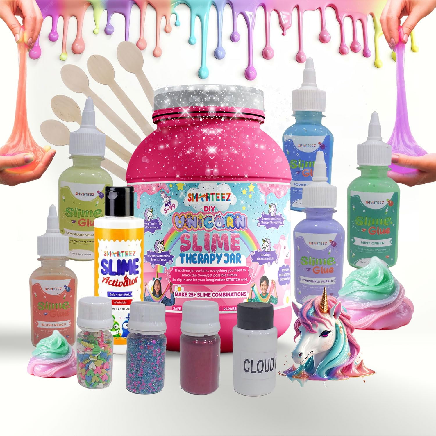 SMARTEEZ Unicorn Slime Therapy JAR | Unicorn Slime KIT | Slime Making ...
