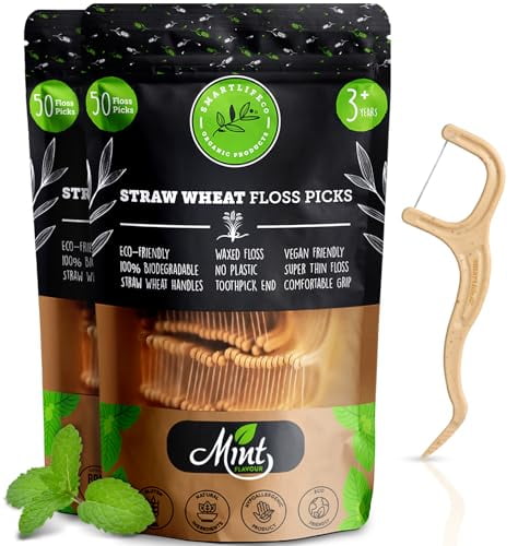 SMARTLIFECO Biodegradable Dental Floss Picks - Natural Plastic Free ...