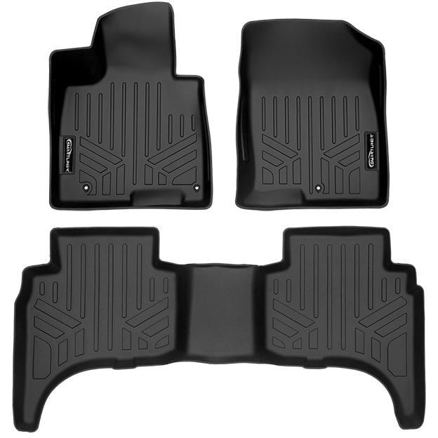 SMARTLINER All Weather Custom Fit Black 2 Row Floor Mat Liner Set ...