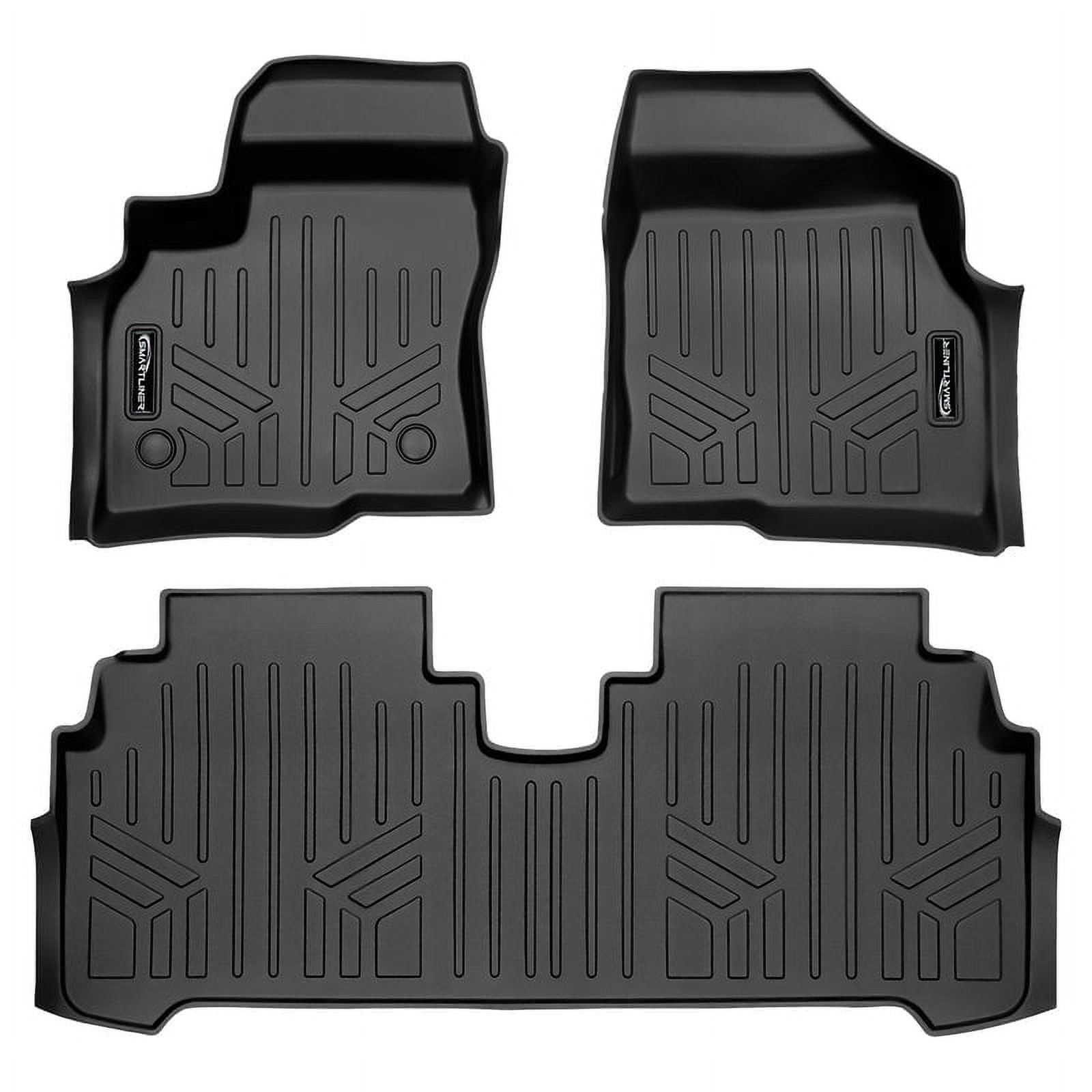 SMARTLINER All Weather Custom Fit Black 2 Row Floor Mat Liner Set ...