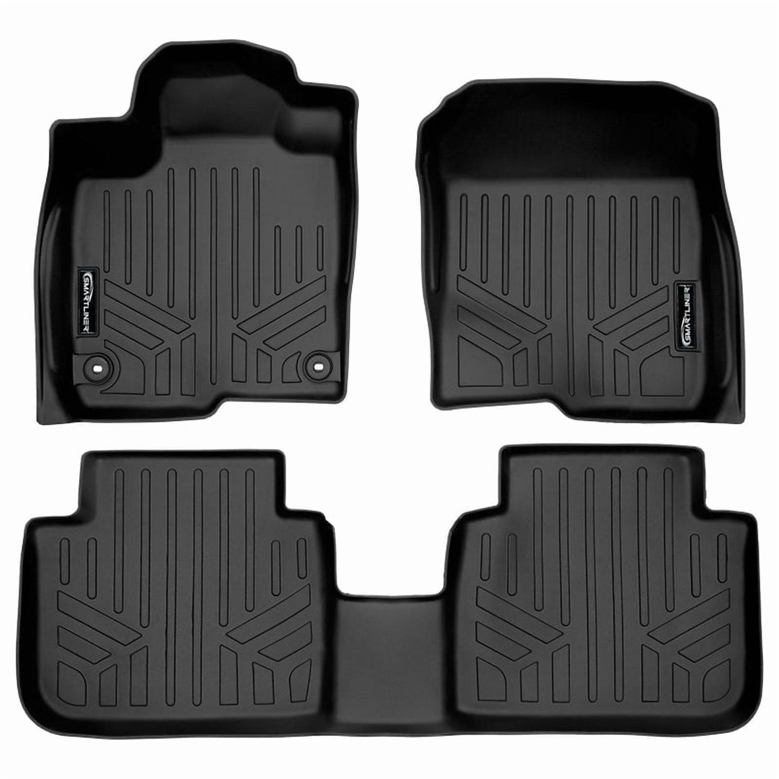 SMARTLINER All Weather Custom Fit Black 2 Row Floor Mat Liner Set ...