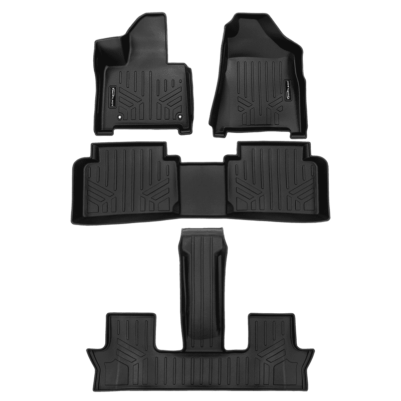 SMARTLINER All Weather Custom Fit Black 3 Row Floor Liner Set ...