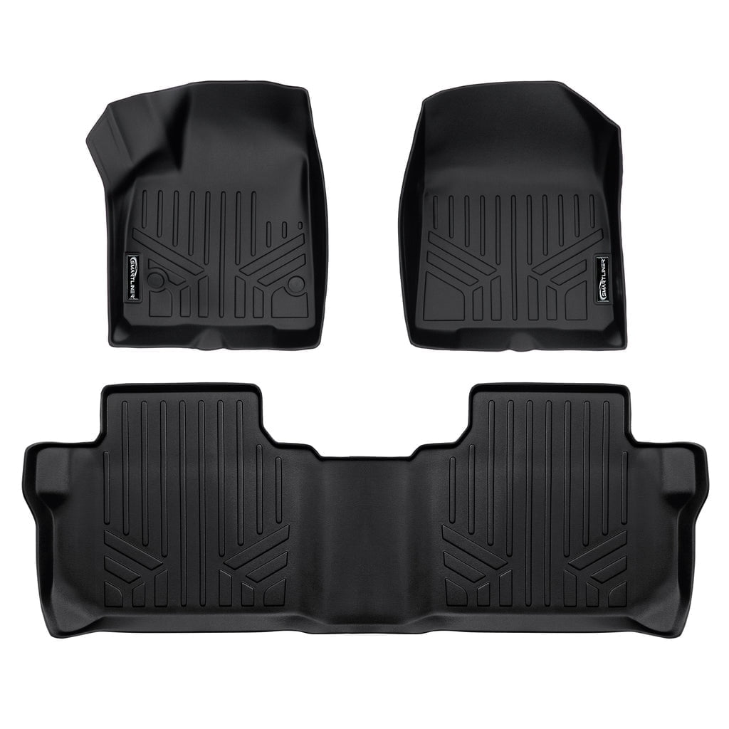 SMARTLINER All Weather Custom Fit Floor Mats 2 Row Liner Set Black ...