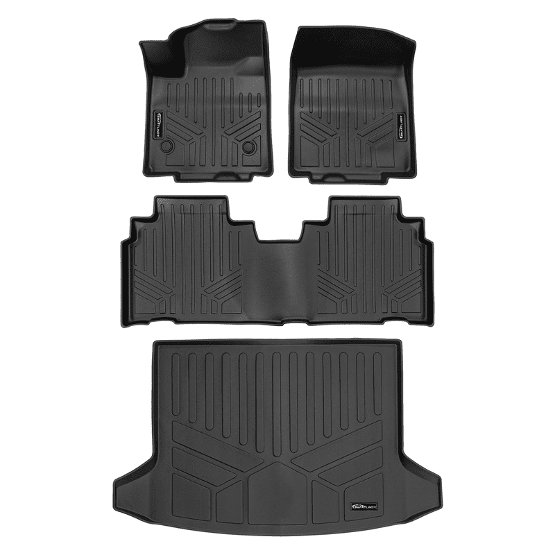 SMARTLINER All Weather Protection Custom Fit Black 2 Row Floor Mats and ...