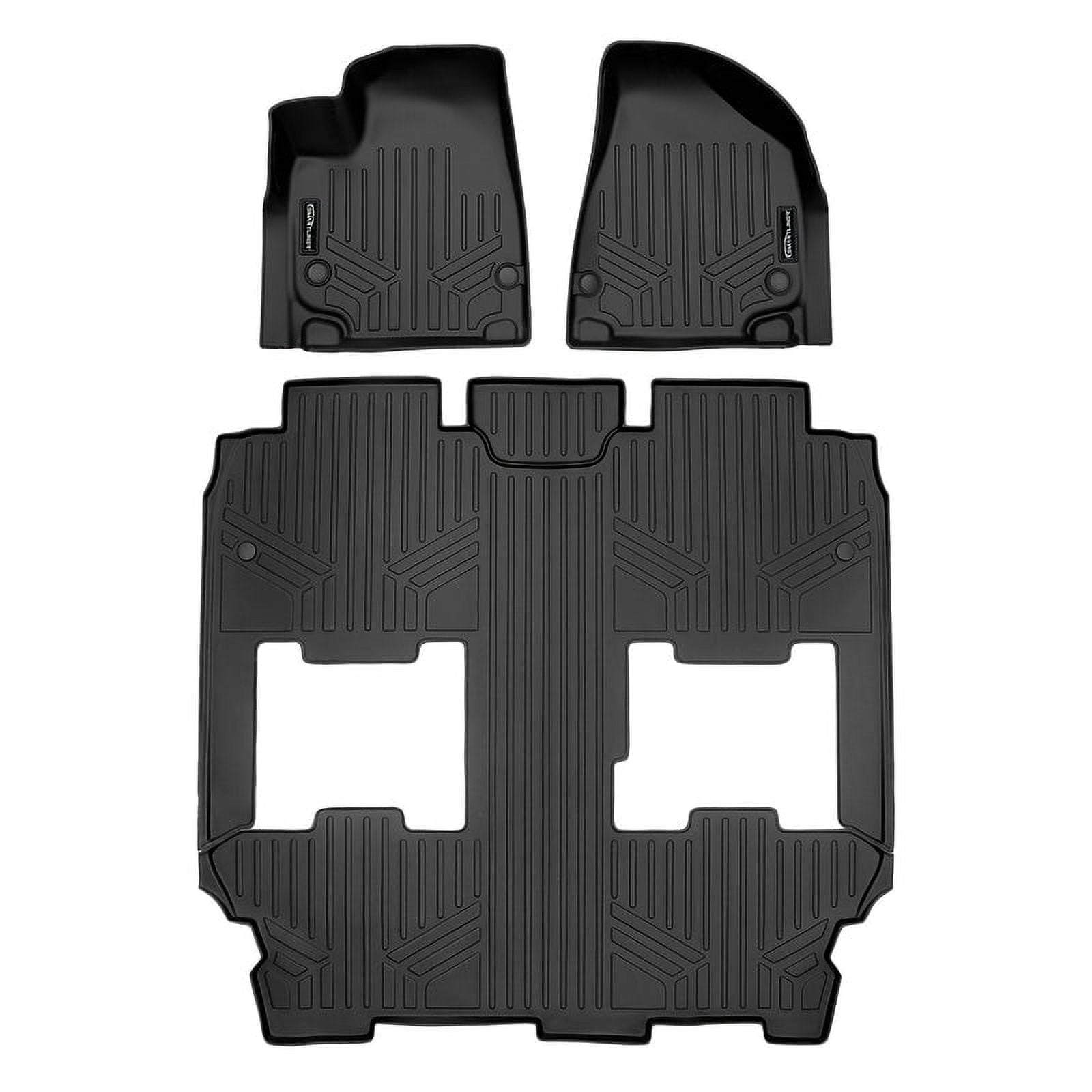 SMARTLINER Custom Fit All Weather 2 Row Black Floor Mat Liner Set ...