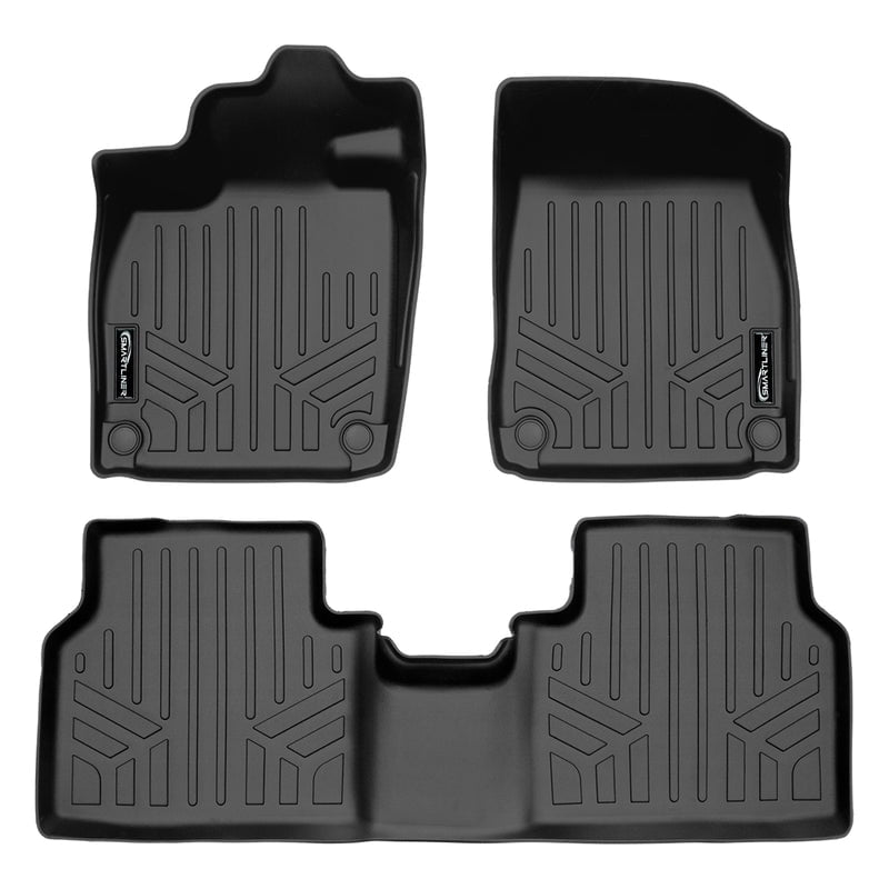 SMARTLINER Custom Fit All Weather 2 Row Black Floor Mat Liner Set ...