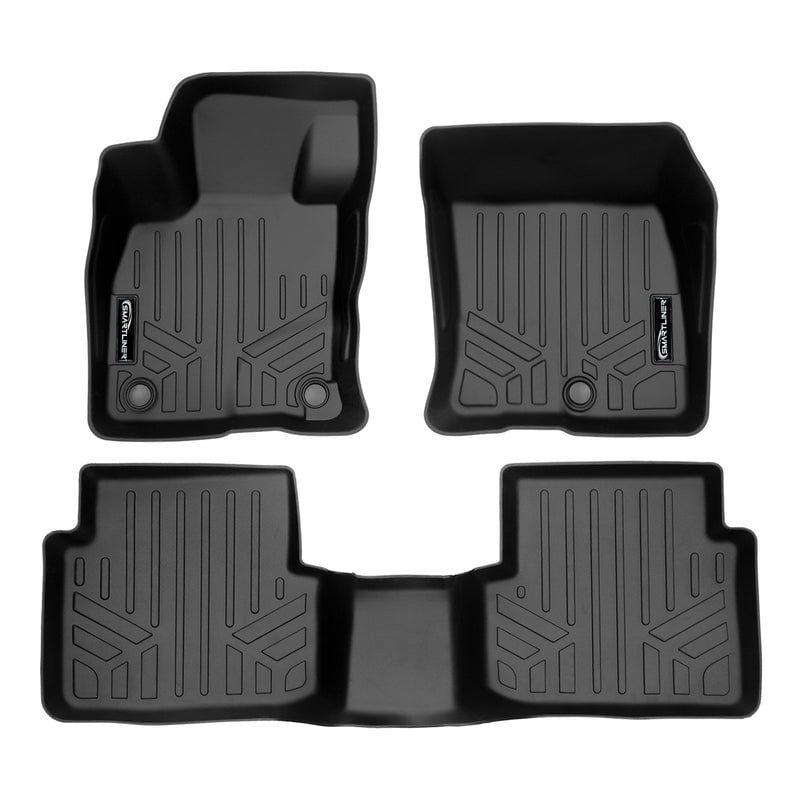 SMARTLINER Custom Fit All Weather Black 2 Row Floor Mat Liner Set ...