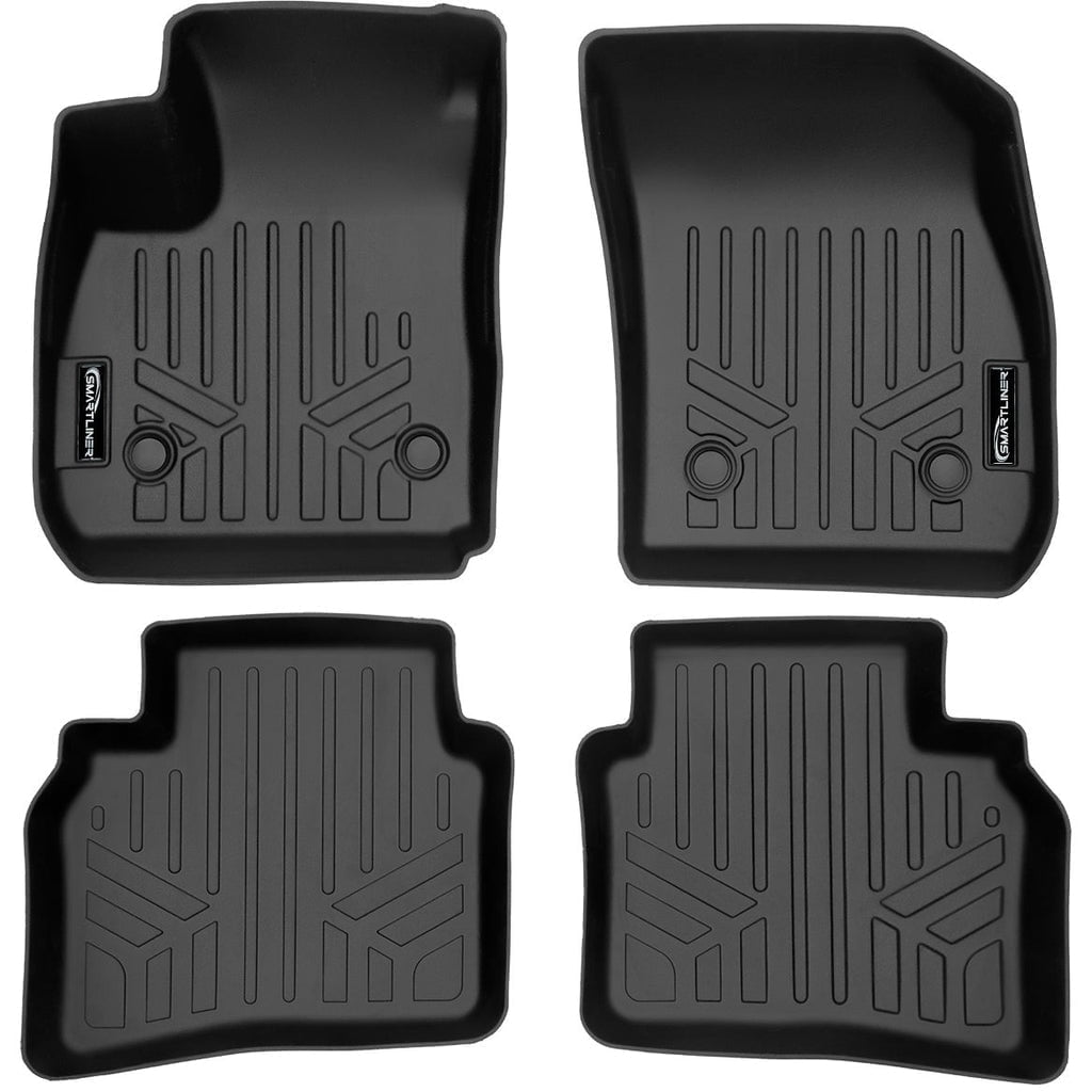 SMARTLINER Custom Fit All Weather Black 2 Row Floor Mat Liner Set ...