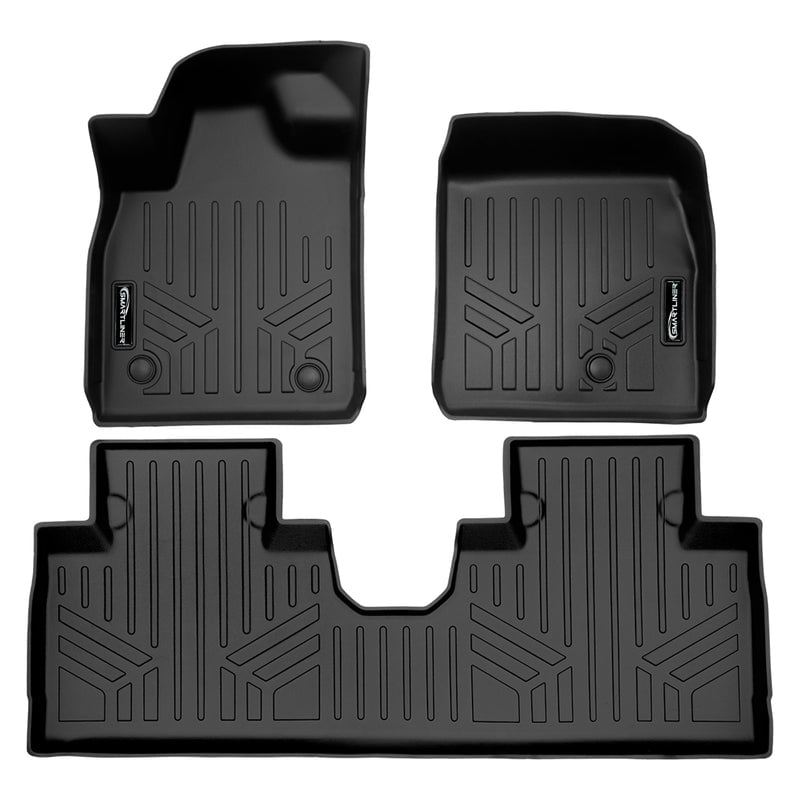 SMARTLINER Custom Fit All Weather Black 2 Row Floor Mat Liner Set ...