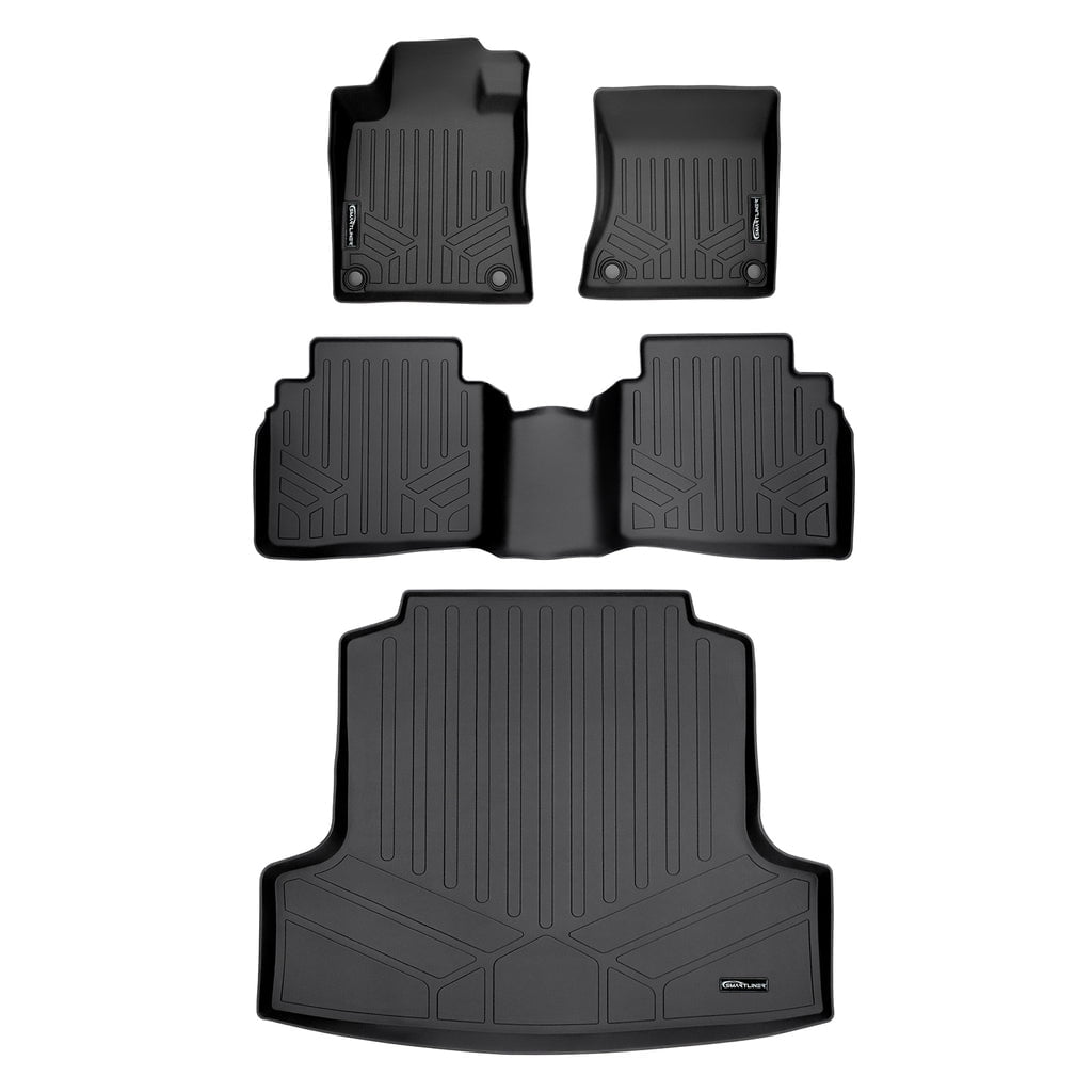 SMARTLINER Custom Fit Floor Mats 2 Rows and Cargo Liner Trunk Set Black ...