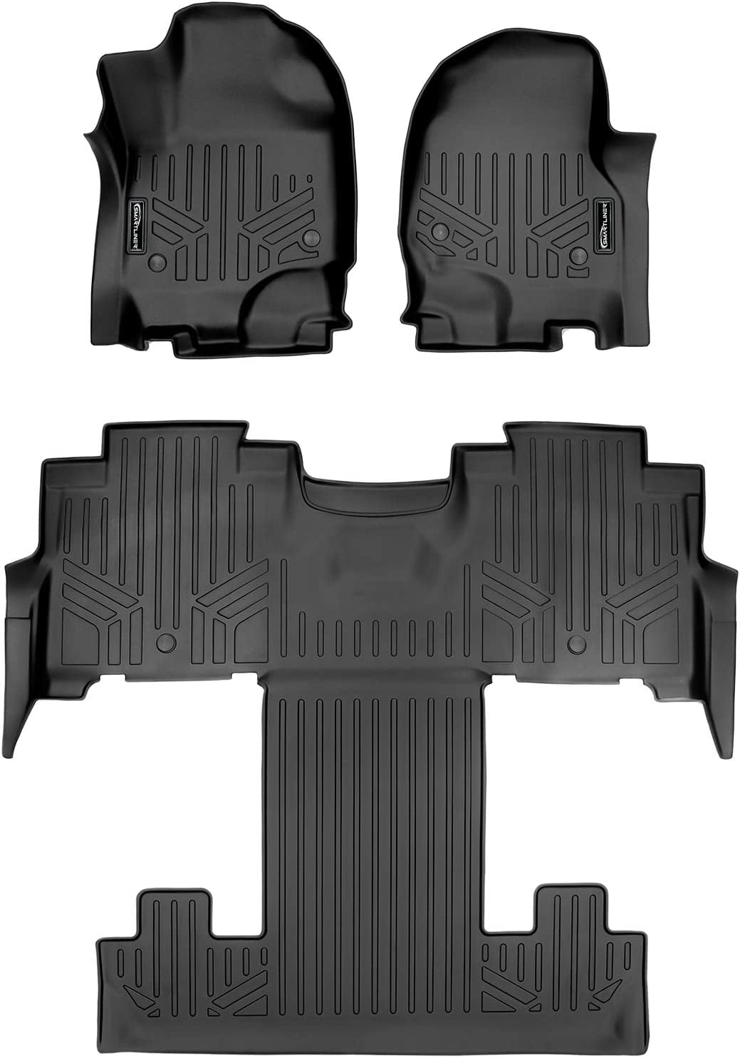SMARTLINER Floor Mats 3 Row Liner Set Black Compatible with 2018-2022 ...
