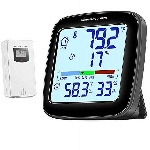 SMARTRO SC92 Professional Indoor Outdoor Thermometer Wireless Digital ...
