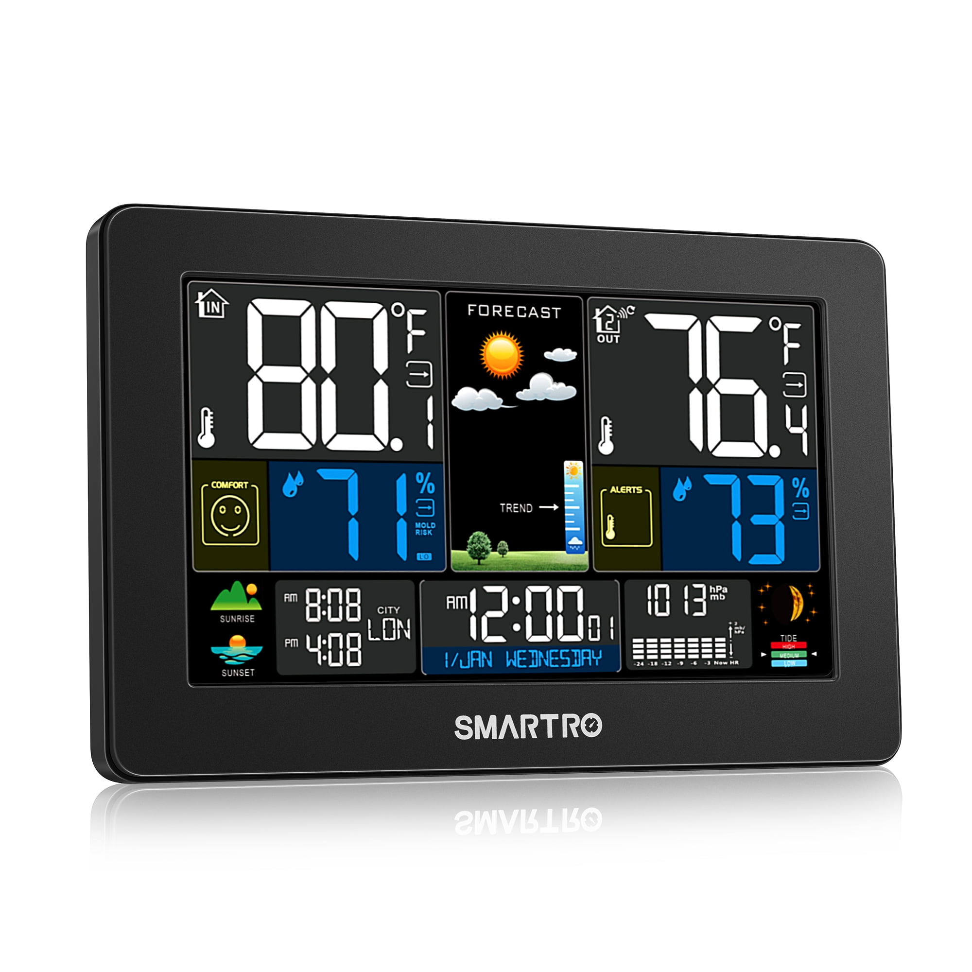 SMARTRO SC93 Color Weather Station Clock with Dual Alarm, Barometer ...