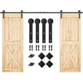 SMARTSTANDARD 10FT Double Barn Door Hardware Kit, Sliding Barn Door ...