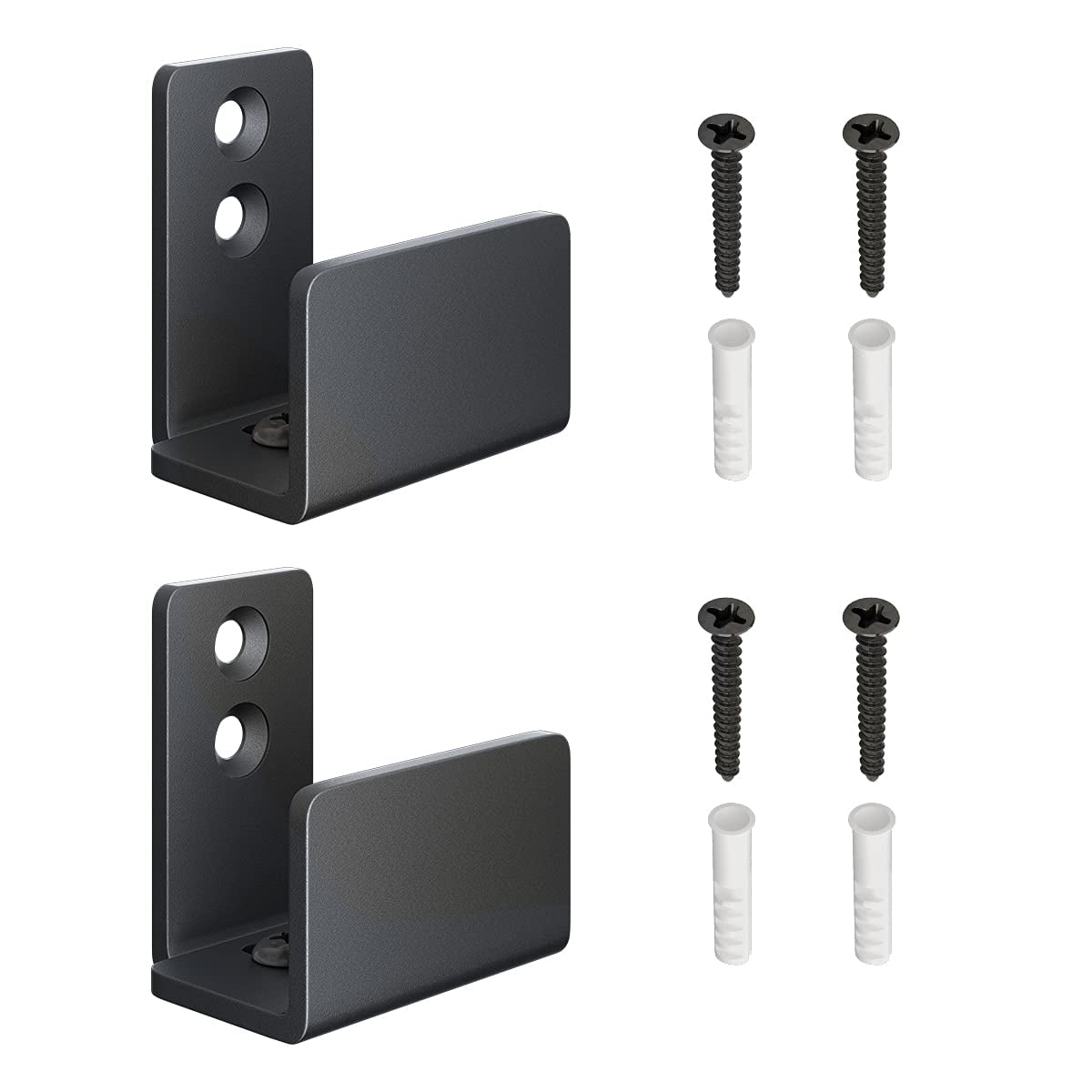 SMARTSTANDARD 2 Pack Adjustable U Shape Barn Door Floor Guides, Wall ...