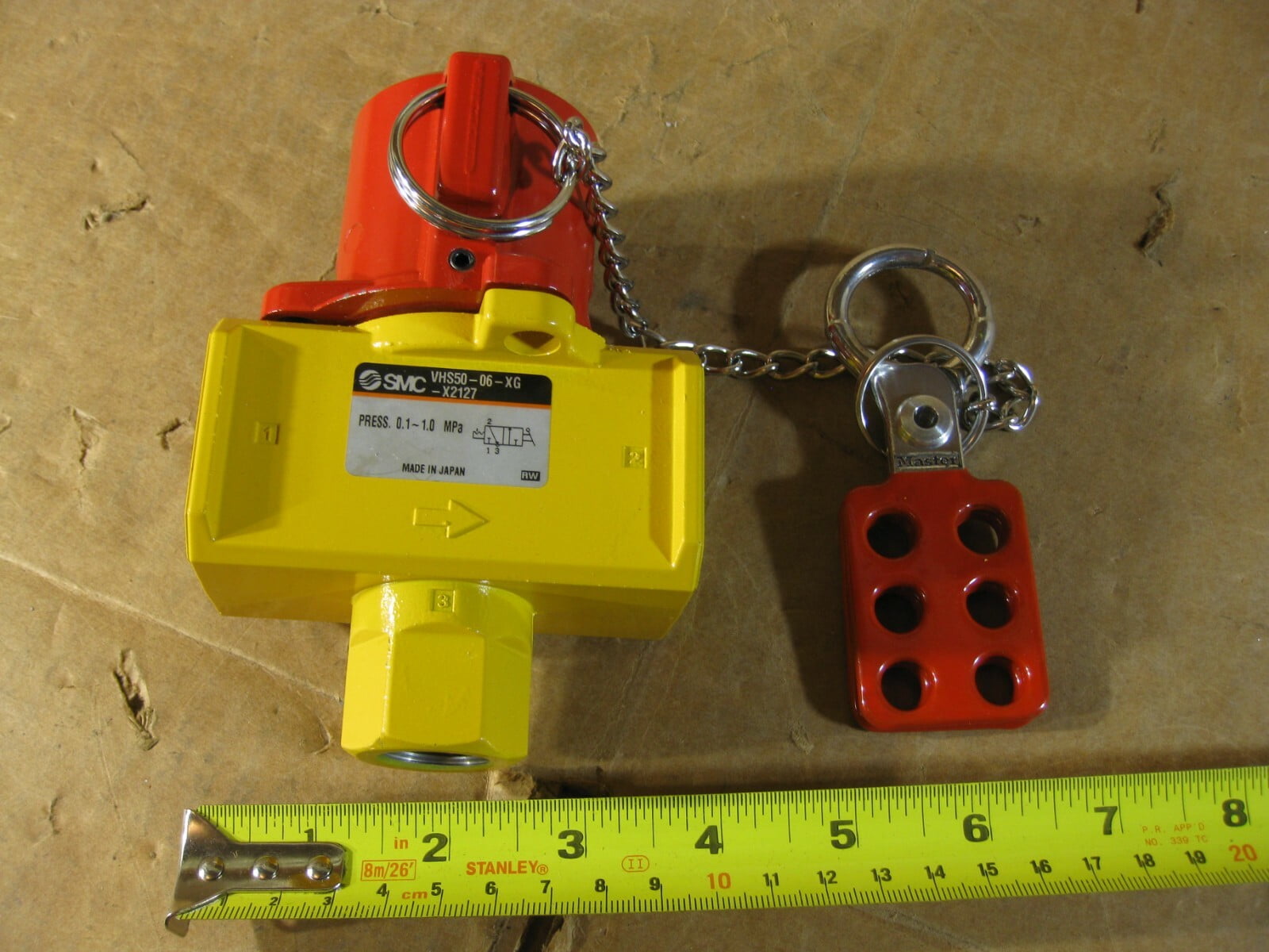 SMC VHS50-06-XG-X2127 Pneumatic 3 Port Lockout Valve ¾” Air Service 145 ...
