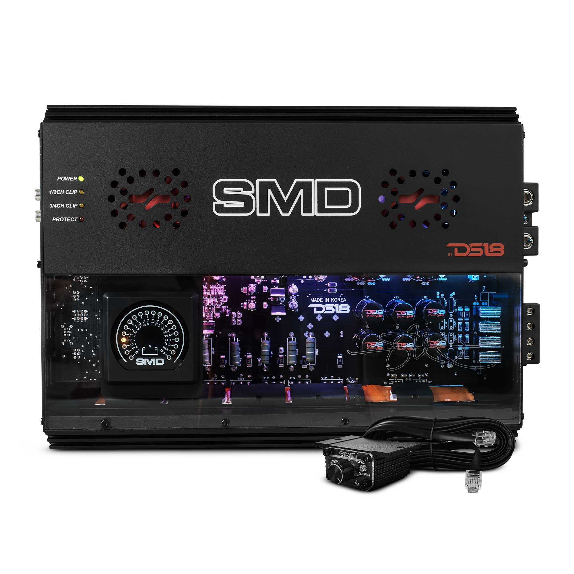 SMD 4-Channel Class AB Amplifier with VM-1 Voltmeter and Digital LED ...