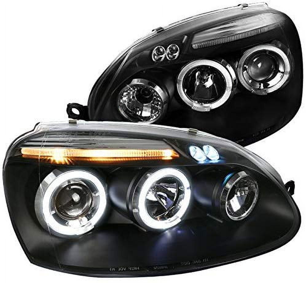 SMD LED Halo Projector Headlight In Black Housing Clear Lens Made For ...