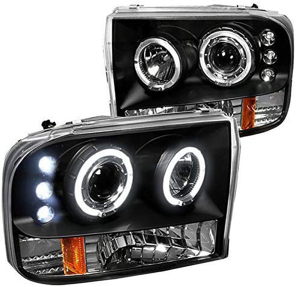 SMD LED Halo Projector Headlight In Matte Black Housing Clear Lens Made ...