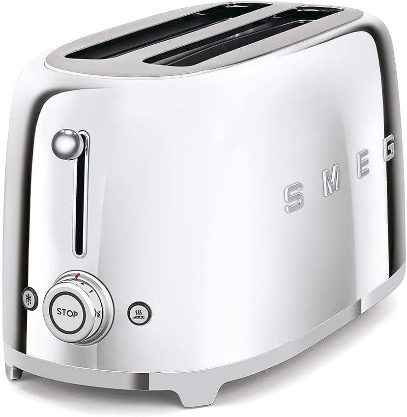 SMEG 2 Slice Toaster with 6 Presets and Defrost Function and Removable ...
