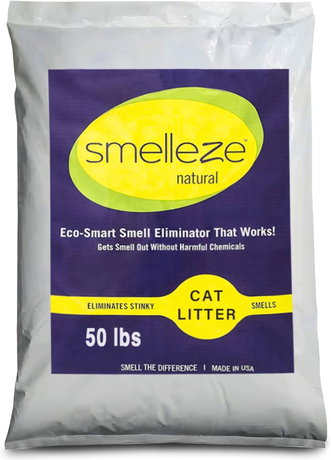 SMELLEZE Natural Cat Litter Smell Eliminator Deodorizer Additive: 50 lb ...
