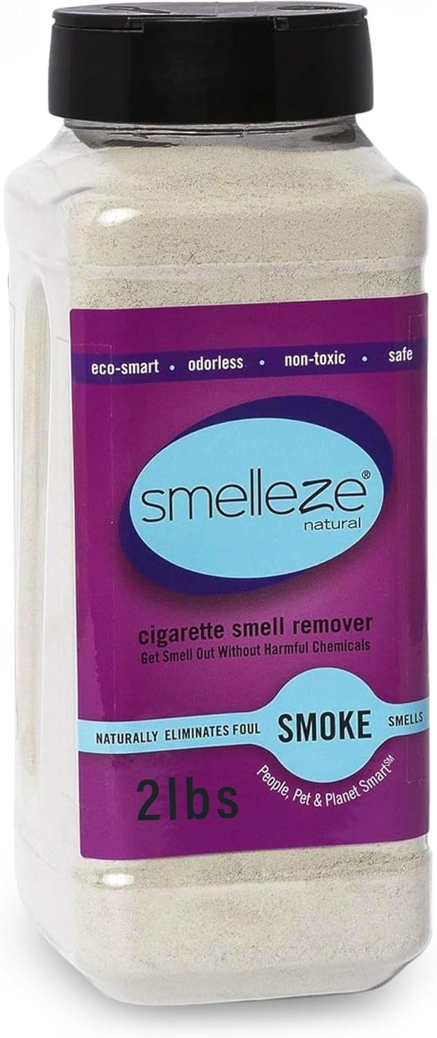 SMELLEZE Natural Cigarette Odor Eliminator Deodorizer 2lb Powder ...
