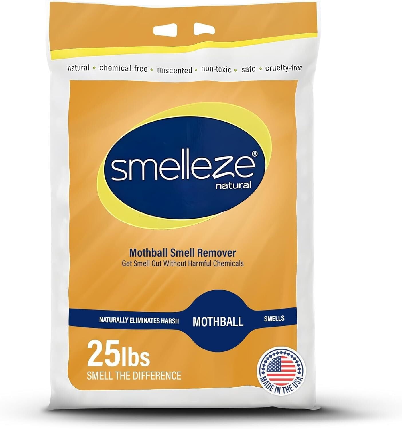 SMELLEZE Natural Moth Ball Smell Deodorizer Gran. 25 lb. Bag Sprinkle ...