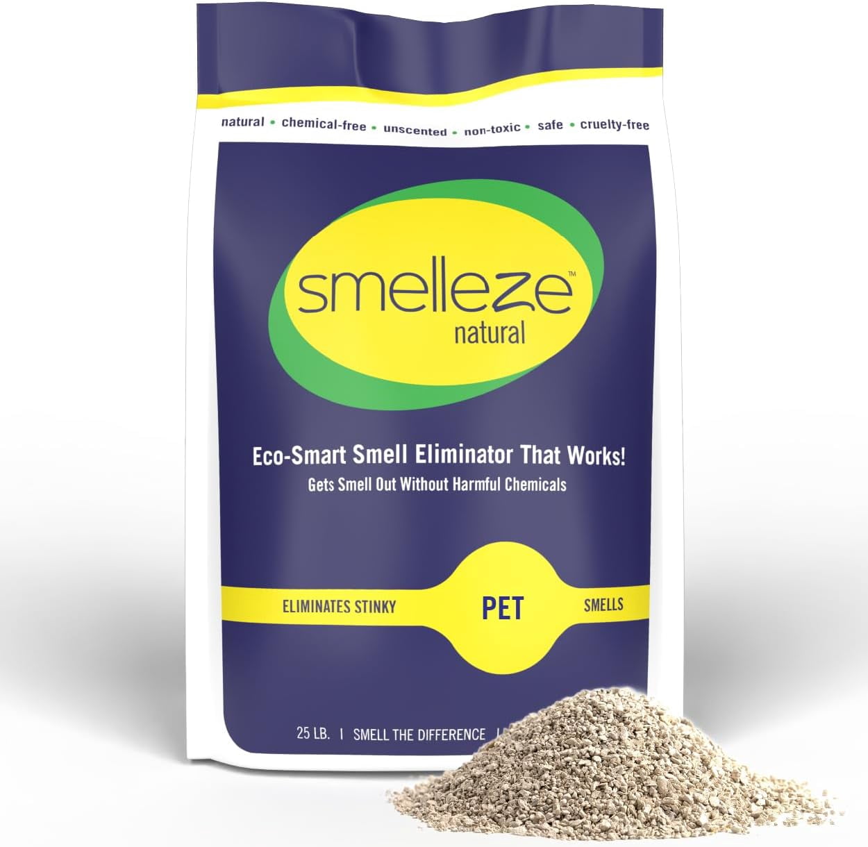 SMELLEZE Natural Pet Smell Removal Deodorizer: 25 lb. Unscented ...