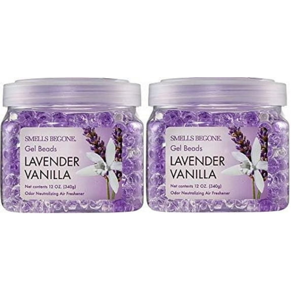 SMELLS BEGONE 12oz Odor Absorber Gel Beads, Lavender Vanilla, Air Freshener, Odor Neutralizer ...