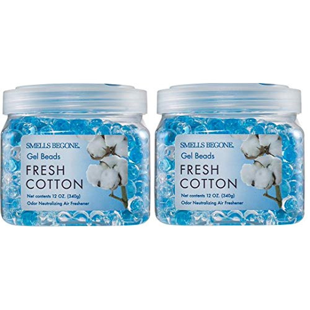 SMELLS BEGONE Odor Eliminator Gel Beads 12oz 2-Pack Fresh Cotton Scent ...