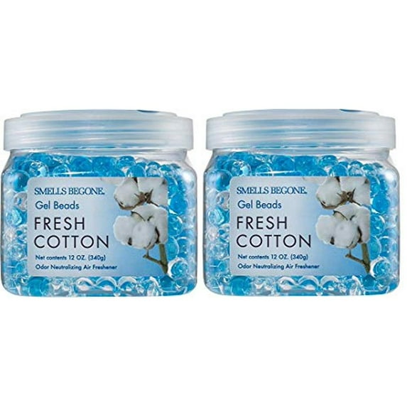 SMELLS BEGONE Odor Eliminator Gel Beads 12oz 2-Pack Fresh Cotton Scent ...