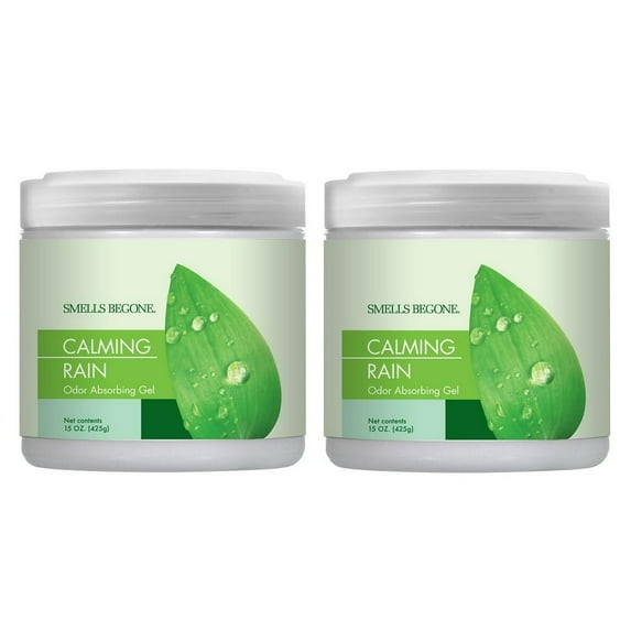 SMELLS BEGONE 15 oz Odor Absorber Gel, Air Freshener, Calming Rain ...