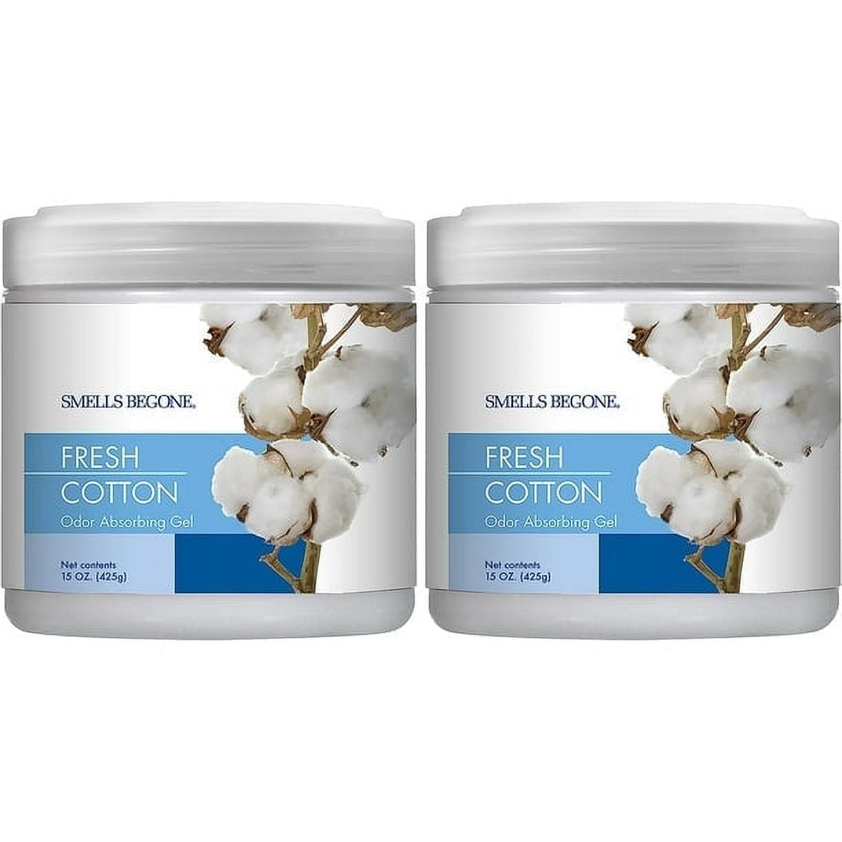 SMELLS BEGONE Odor Absorber Gel, Fresh Cotton Scent, 15oz 2-Pack, Air ...