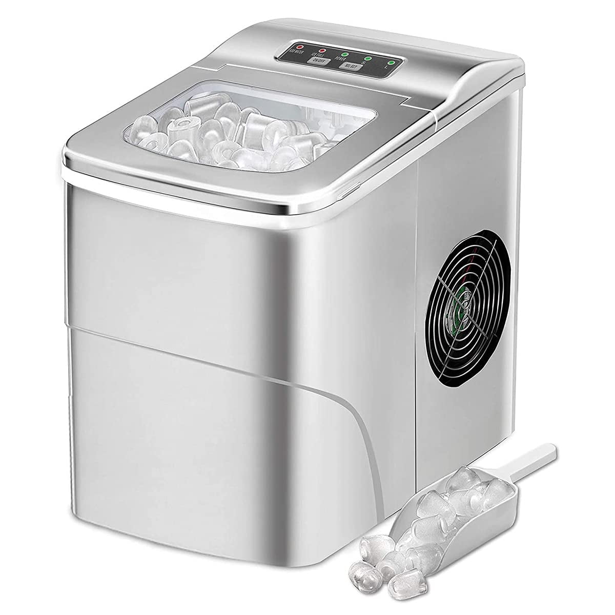 SMETA Bullet Pebble Ice Maker Machine Countertop, Chewable Nugget Ice ...