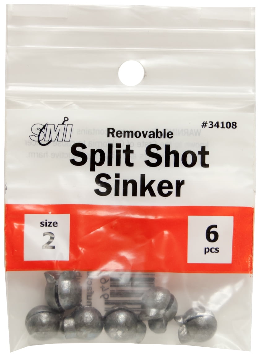 SMI Removable Split Shot Sinkers size 2 6pcs BEAU34108 - Walmart.com