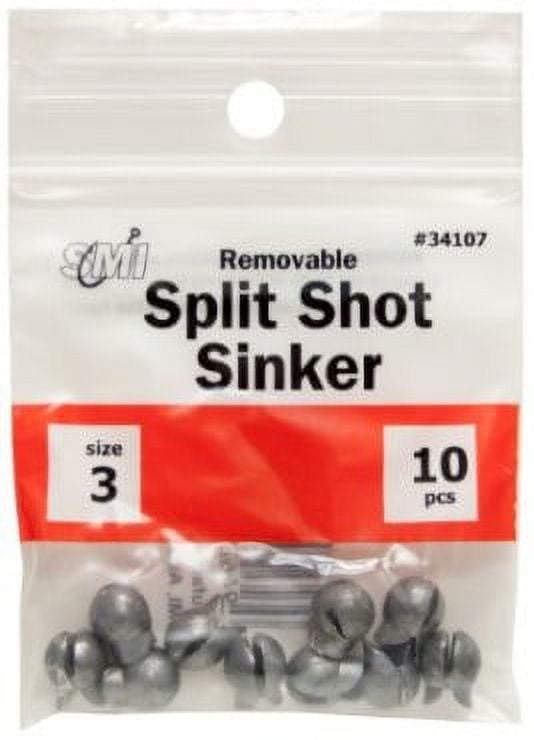 SMI Removable Split Shot Sinkers size 3 10pcs BEAU34107 - Walmart ...