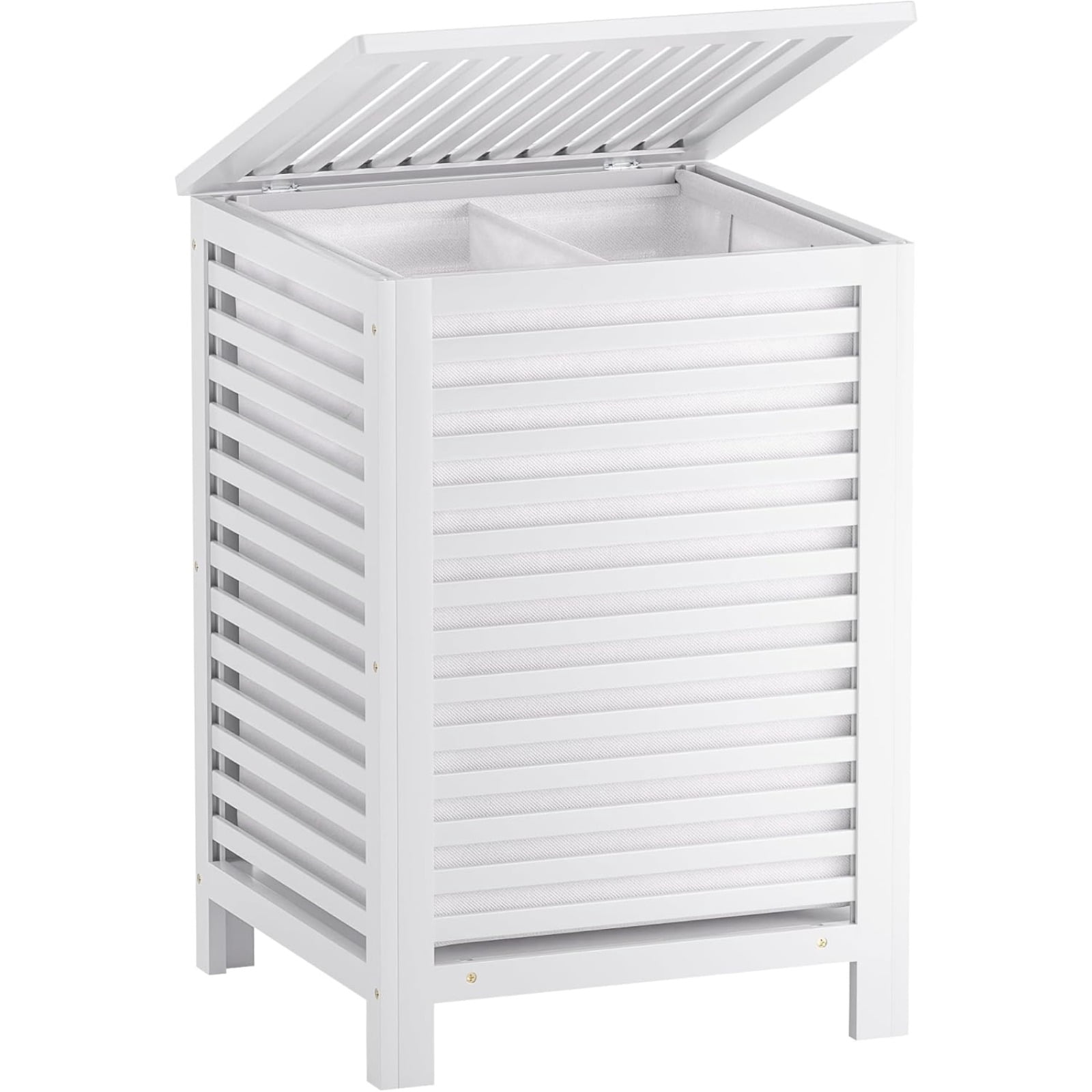 SMIBUY Double Laundry Hamper with Lid, 120L Bamboo Laundry Basket with ...