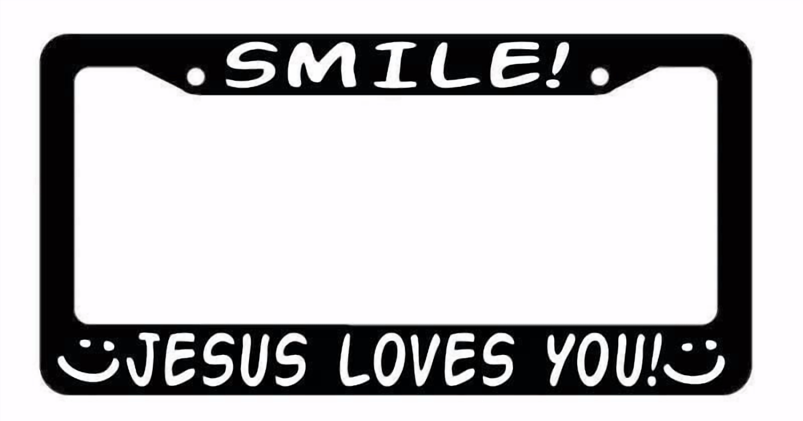SMILE! Jesus Loves You Christian Religion Christ Funny License Plate ...