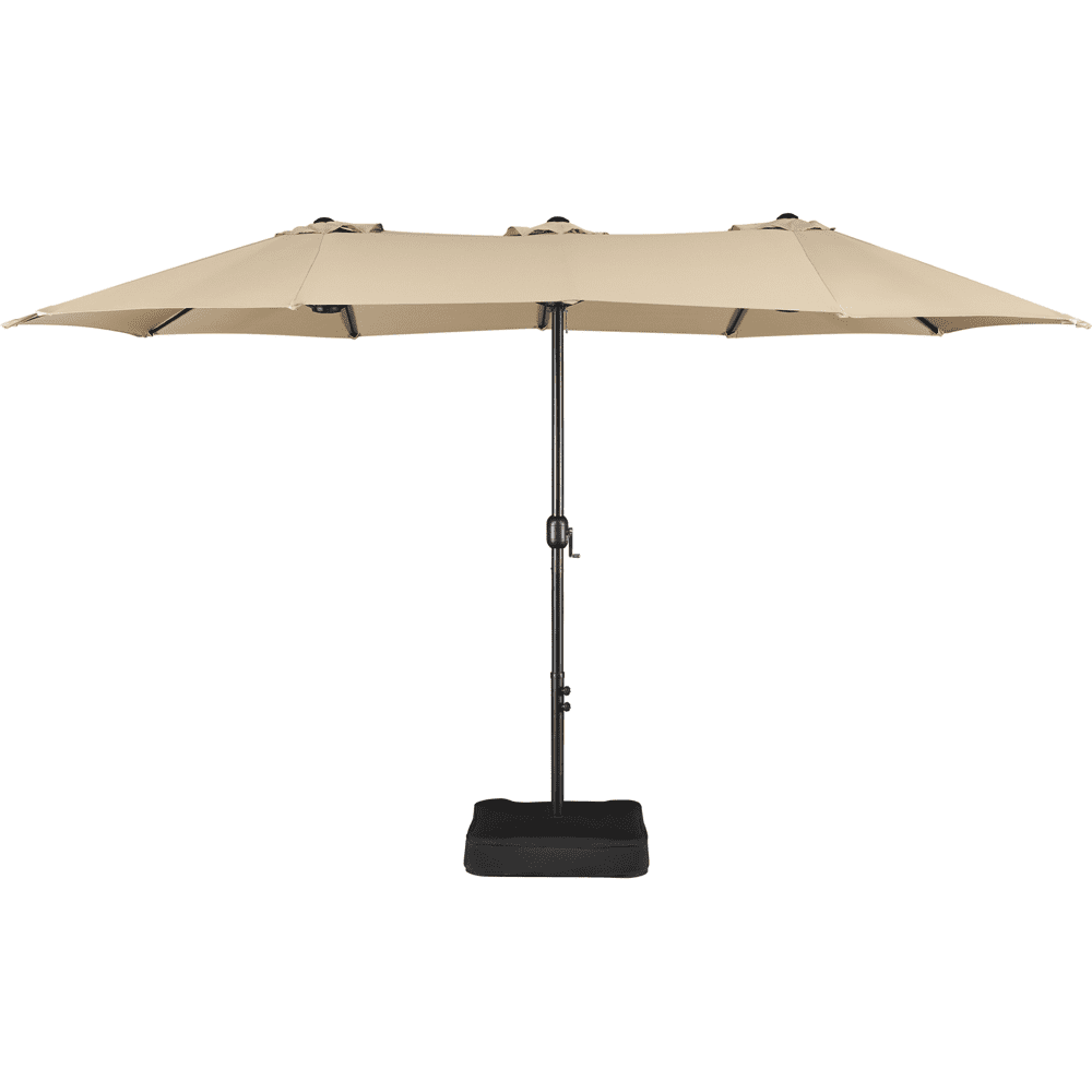 Alden Design 15 ft Patio Parasol Twin-size Large Umbrella 3-Layer, Tan ...