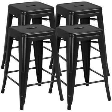 VINEEGO 24 Inch Modern Metal Bar Stools, Stackable Indoor-Outdoor ...